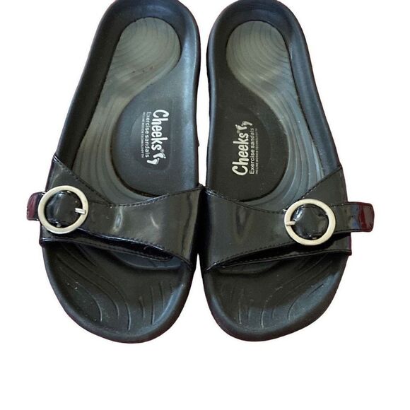 cheeks, | Shoes | Tony Little Cheeks Black Patton Exercise Flat ...